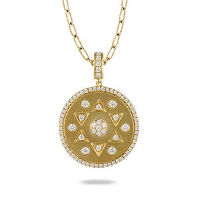 Doves 18K Yellow Gold Round Fibonacci Diamond Pendant – Meierotto Jewelers