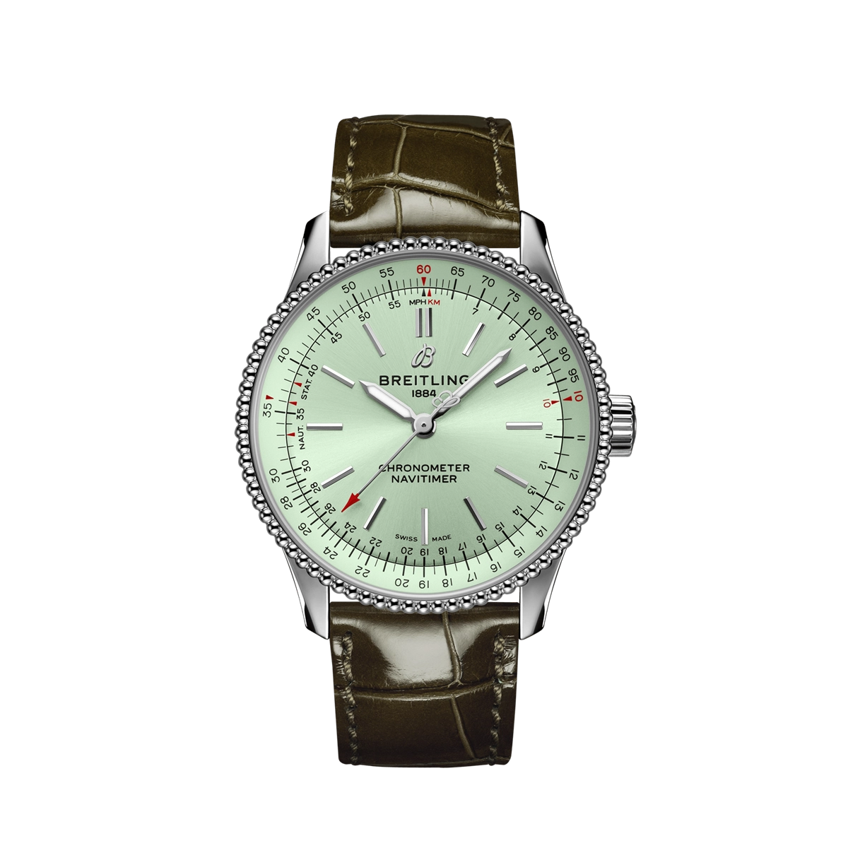 Breitling Navitimer Automatic 35 - Mint Green Dial – Meierotto Jewelers