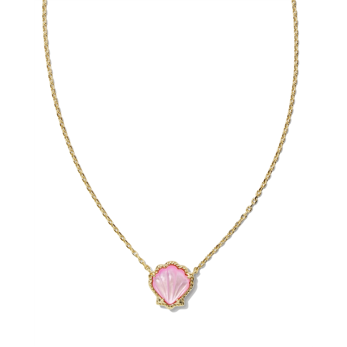 Kendra Scott Brynne Shell Short Pendant Necklace in Gold with Blush ...